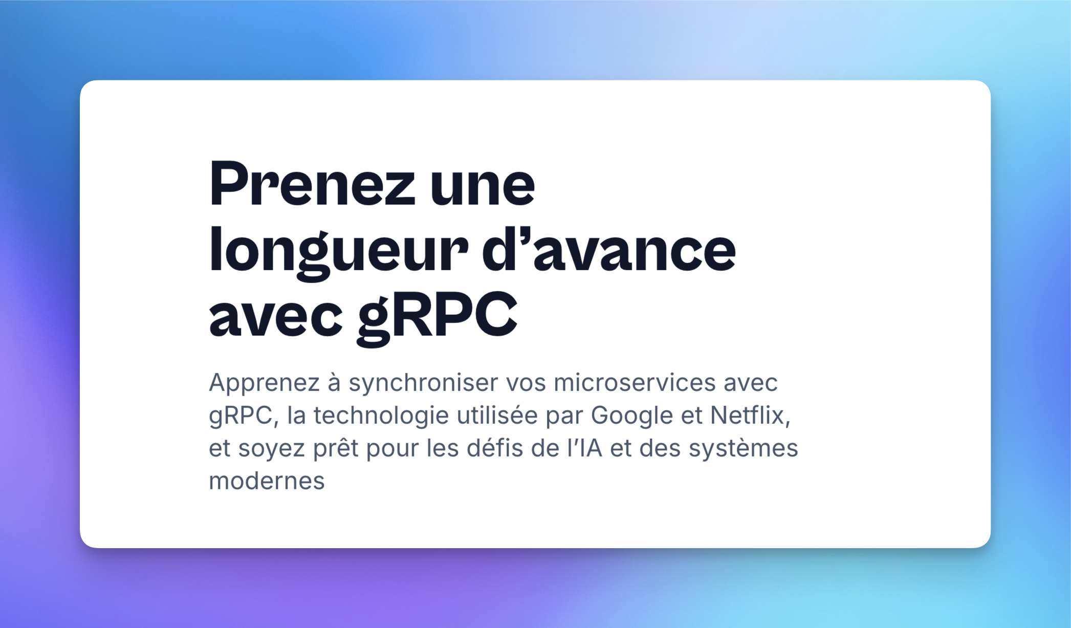 Learn gRPC - Apprenez gRPC, la technologie incontournable pour synchroniser vos microservices en ...
